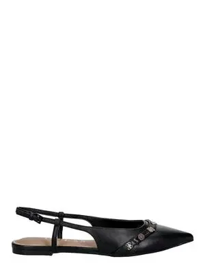Guess GUESS USA Black Appliqué Point-Toe Slingback Flat Pumps Black