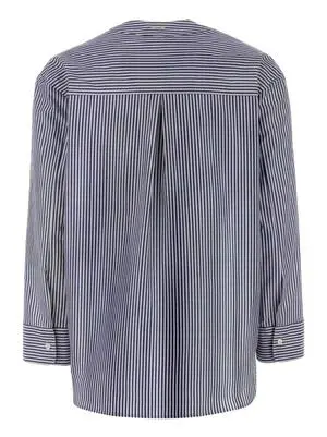Max Mara Striped Cotton-poplin Shirt - Blue