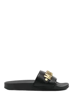 Moschino Lettering Slides - Black
