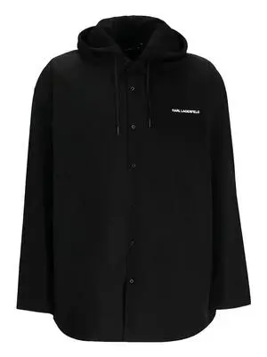Karl Lagerfeld Logo-lettering Hooded Jacket - Black