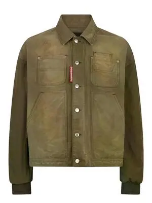 Dsquared2 Long Sleeve Collared Jacket With Flap Pockets - Green