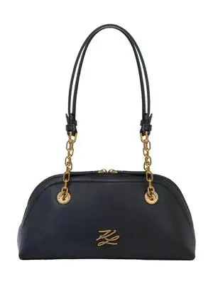 Karl Lagerfeld Small K-autograph Shoulder Bag With Gold-tone Hardware - Black