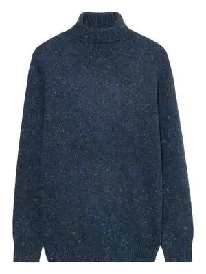 Brooks Brothers Ribbed Trims Turtleneck Sweater - Blue