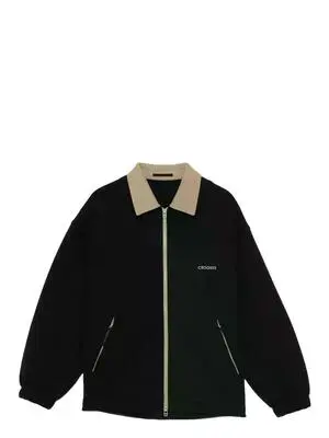 CROQUIS Embroidered Logo Zip-up Jacket - Black