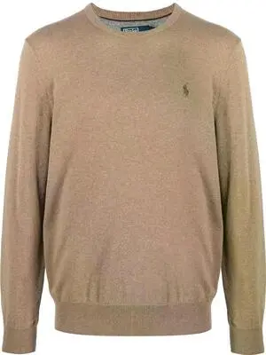 Polo Ralph Lauren Wool Jumper With Embroidered Polo Pony - Brown
