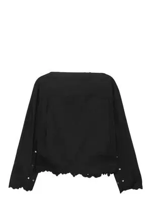 JNBY Embroidered Boat Neck Blouse - Black