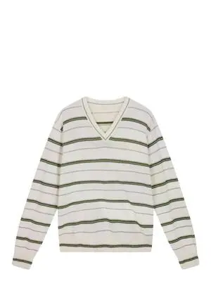 JNBY JNBY Striped V-Neck Long Sleeve Sweater