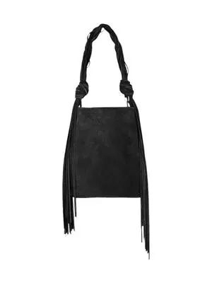 JNBY JNBY Fringed Shoulder Bag With Knotted Top Handle Black