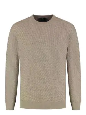 Brioni Textured Knit Crew Neck Long Sleeve Sweater - Neutrals