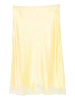 Saint Laurent Lace Trim Midi Skirt - Yellow