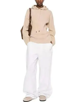 Fabiana Filippi Long-sleeved Hoodie With Drawstring - Neutrals