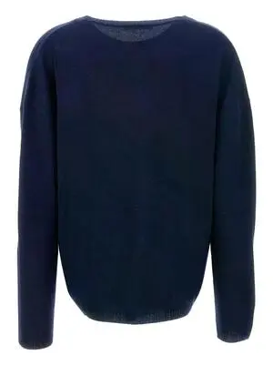 M.S.M. Ribbed Hem V-neck Sweater - Blue