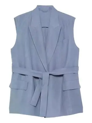 Brunello Cucinelli Belted Gilet - Blue