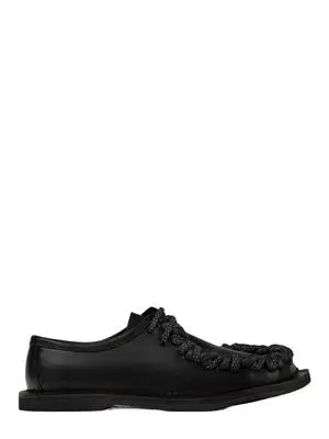 Camper Braided Leather Loafers - Black