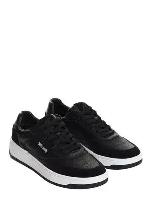 Just Cavalli Perforated Detail Lace-up Sneakers - Black