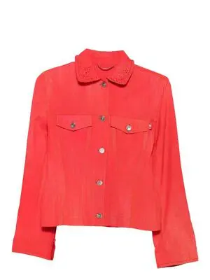 Ermanno Scervino Coral Jacket With Pointelle Detailing - Red