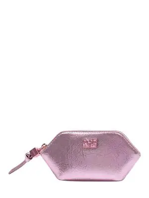 GANNI Crushed-effect Purse - Pink