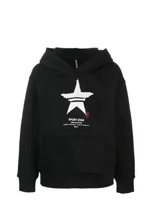 Neil Barrett Hand-painted Sports Star Print Hoodie - Black