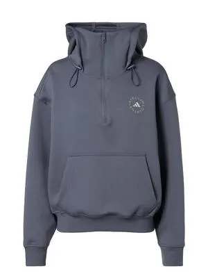 Adidas By Stella McCartney Half-zip Hoodie With Drawstring Hood - Grey