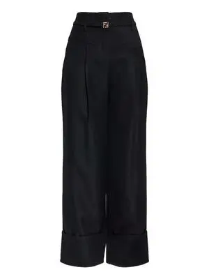 Fendi Poudre Wool Trousers - Black