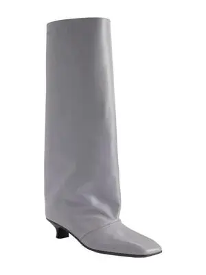 Vicini Square-toe Knee-high Boots - Grey