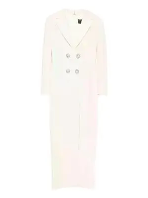 SIMONA CORSELLINI Embellished Split Dress - Neutrals