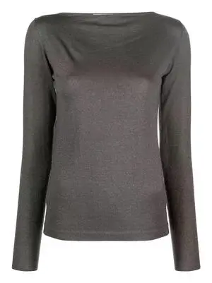 Brunello Cucinelli Cashmere-blend Knit Top - Grey