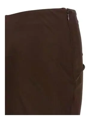 Elisabetta Franchi Elisabetta Franchi Knot Split Maxi Skirt Brown