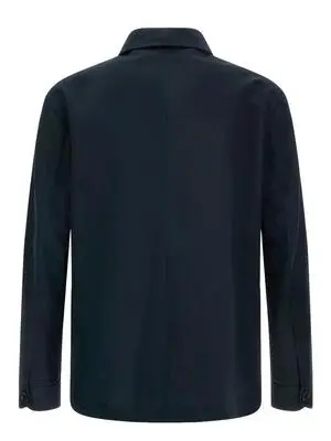 Brioni Button Leather Pocket Jacket - Blue