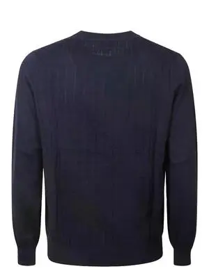 Brunello Cucinelli Ribbed Knit Crew Neck Long Sleeve Sweater - Blue