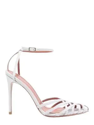 CASTAGNA Miami Woven Strap Sandals - Silver