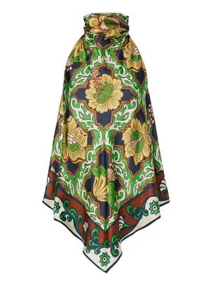 ALEMAIS Liana Printed Silk Satin Top - Multicoloured