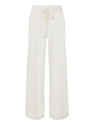 Faithfull The Brand Fio Pointelle Cotton Wide-leg Trousers - White