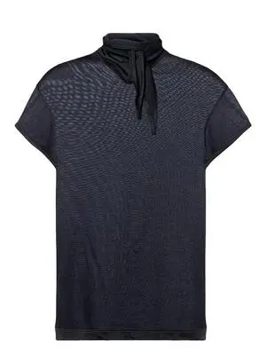 LEMAIRE Scarf-detail Jersey Top In Urchin - Black