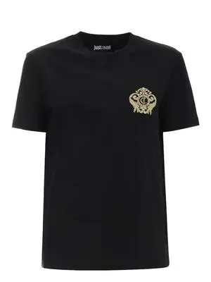 Just Cavalli Embellished Round Neck T-shirt - Black