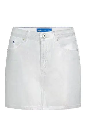 KARL LAGERFELD Karl Lagerfeld Jeans Silver-Tone Denim Mini Skirt