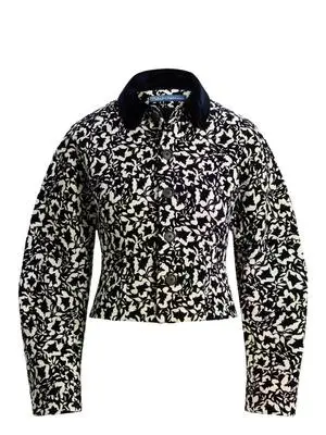 Polo Ralph Lauren Floral Print Velvet Collar Jacket - Blue