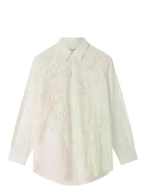LEE MATHEWS Monty Floral Appliqué Shirt - Neutrals