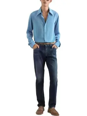 Dolce & Gabbana Logo Patch Jeans - Blue