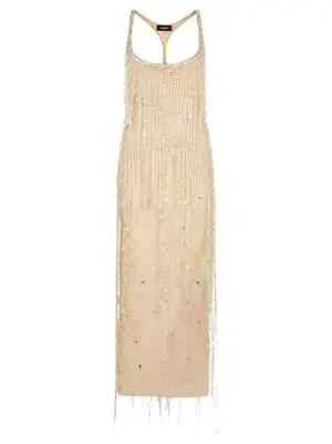 Dsquared2 Crystal Embellished Maxi Dress - Neutrals