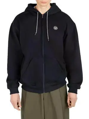 SOCIETE ANONYME Société Anonyme Zip Logo Hoodie Blue