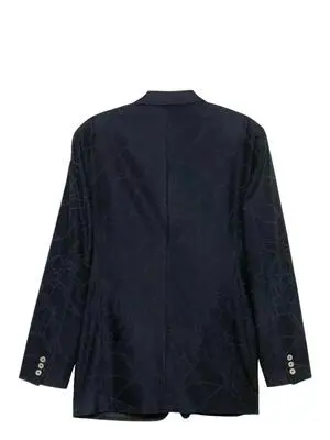 Versace 1990s Printed Blazer - Blue