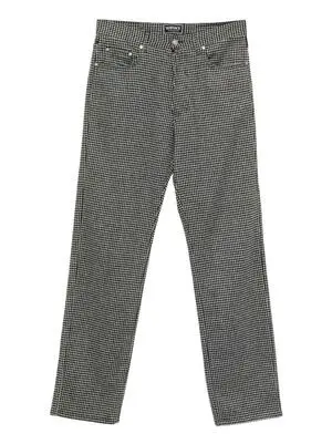 Versace 1990s Checked Wool Trousers - Black