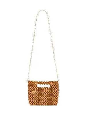 Dolce Vita Wood Bead Shoulder Bag - Tan