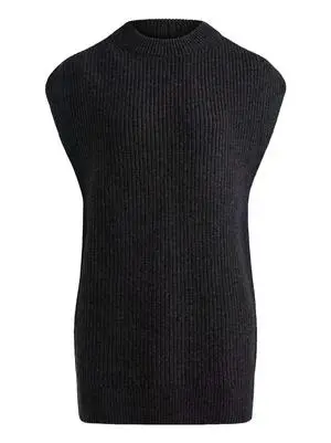 12 STOREEZ Ribbed Wool Vest - Grey