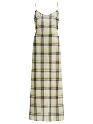 Proenza Schouler White Label Evelyn Plaid Gauze Midi Dress - Print