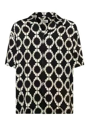 LANEUS Patterned Shirt - Black