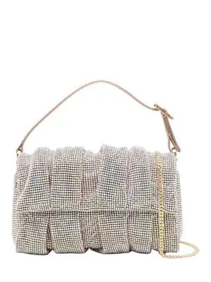 Benedetta Bruzziches Crystal Embellished Pleated Tote Bag - Silver