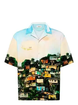 LANEUS Graphic-print Short-sleeve Shirt Green