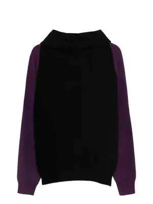 Frenckenberger Colour-block Hooded Sweater - Black